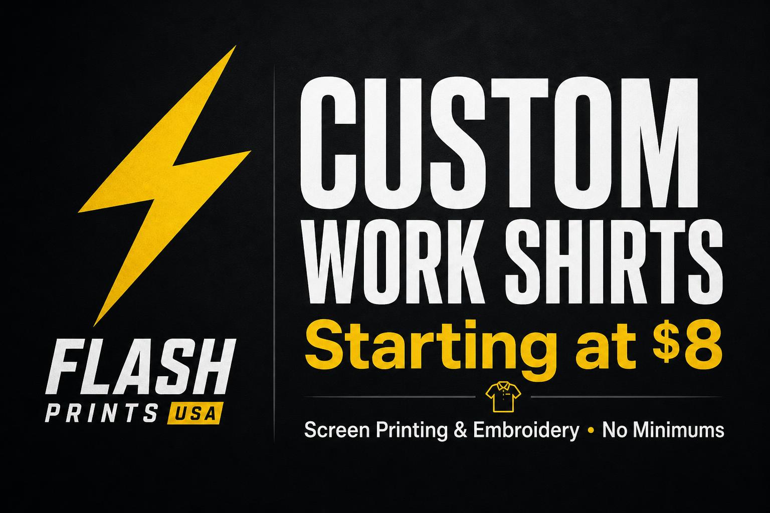Custom Work Shirts — Full Print Front & Back | Flashprints USA